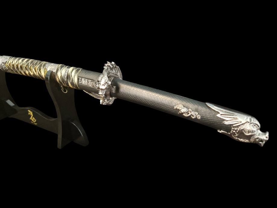 Dekorativna katana Dragon s nožićima Kogai i Kozuka mač sablja nož