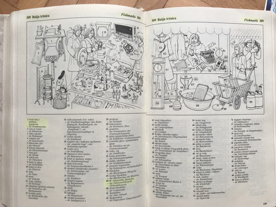 Oxford-Duden hrvatsko-srpski i njemački slikovni rječnik iz 1988.
