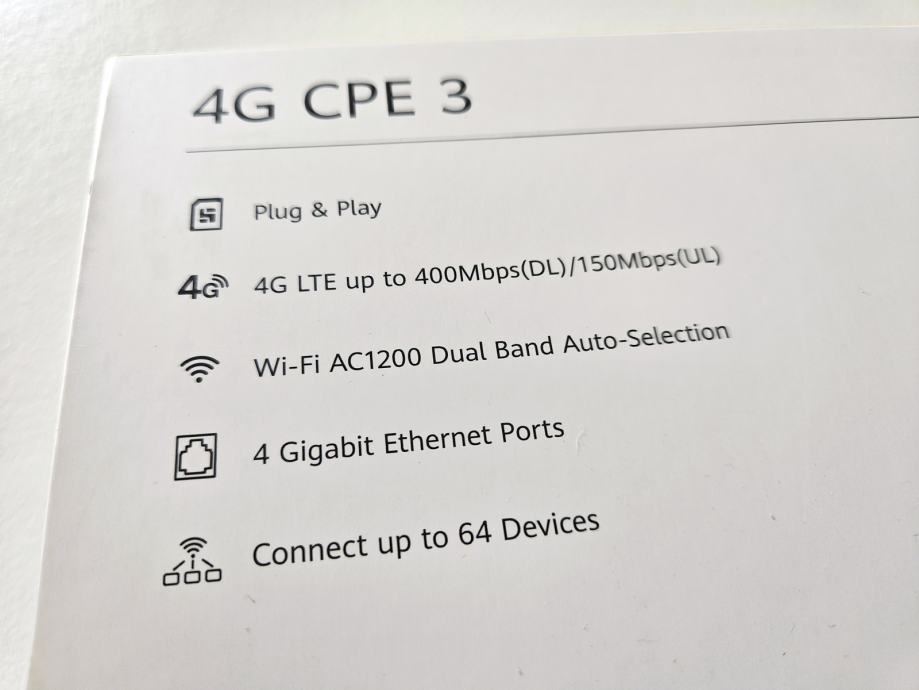 A1 (Huawei) 4G LTE CPE 3 modem / wi-fi router