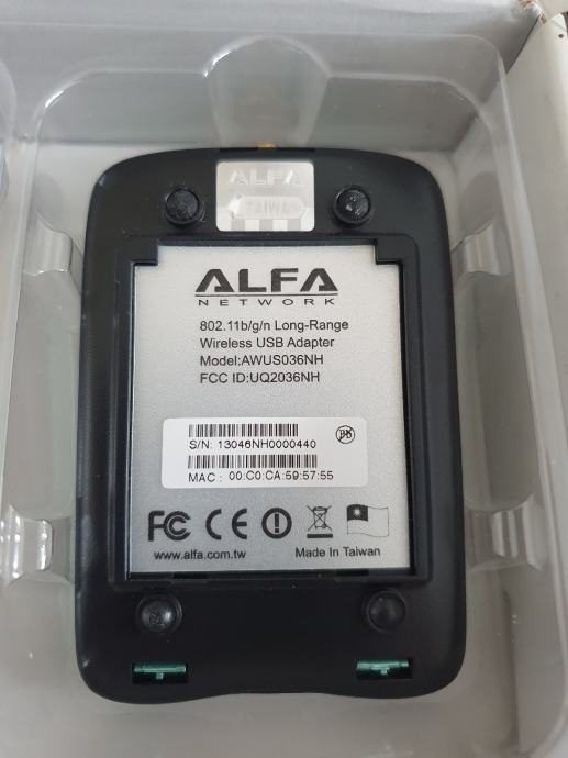 Alfa R36 3G wifi router + Alfa AWUS036NH kartica
