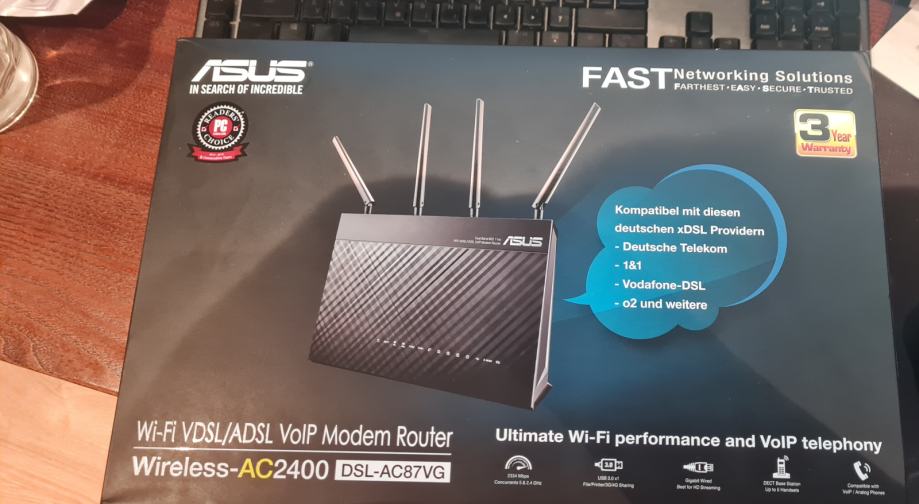 ASUS DSL-AC87VG VDSL/ADSL VoIP Modem Router