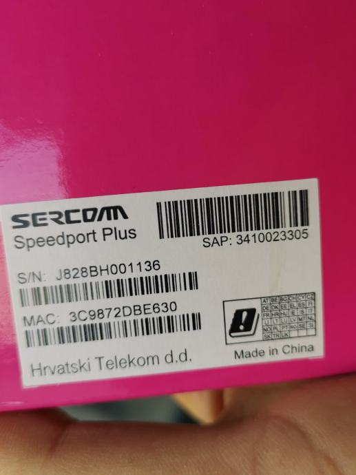 internet modem Speedport plus nov, zapakiran