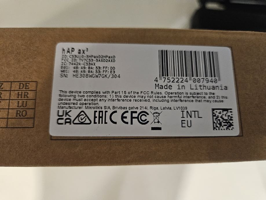 Mikrotik Hap Ax3 Access Point C53uig 5hpaxd2hpaxd Jm Još Godinu Dana