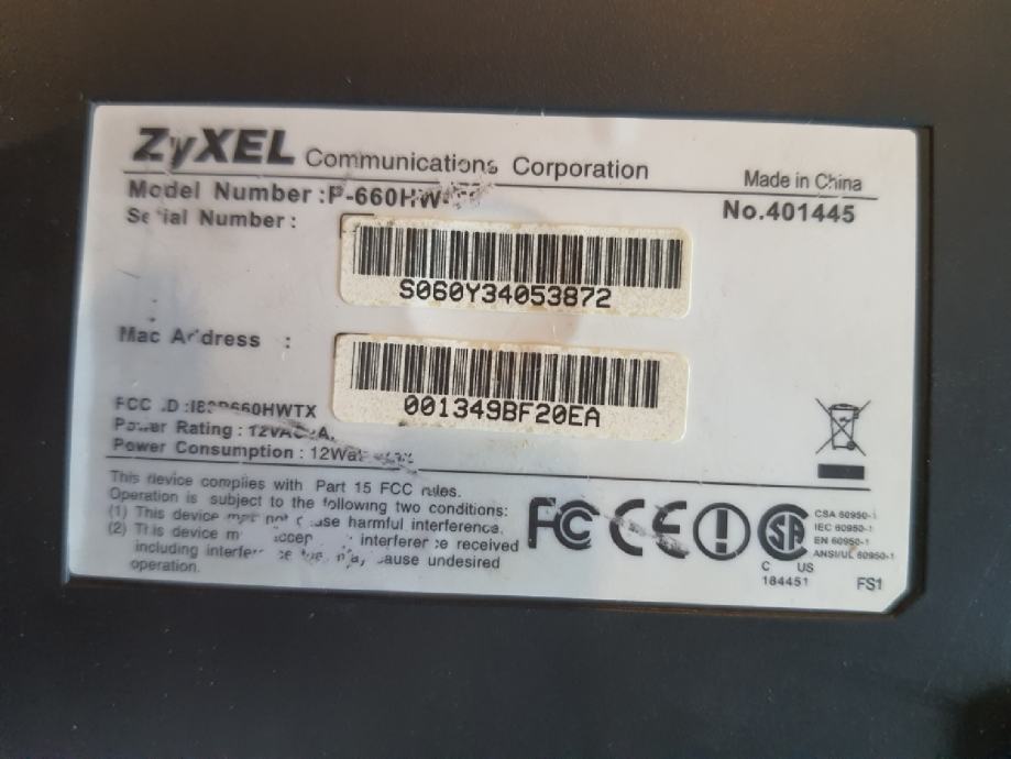 Router ZyXel P-660HW-T3 (ADSL, 4x 100Mbps LAN, 802.11g)