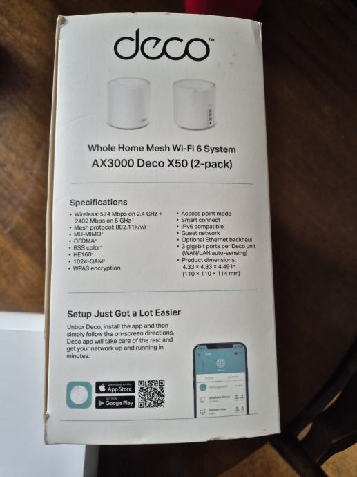 TP-LINK Deco X50, Mesh router, set s 2 routera