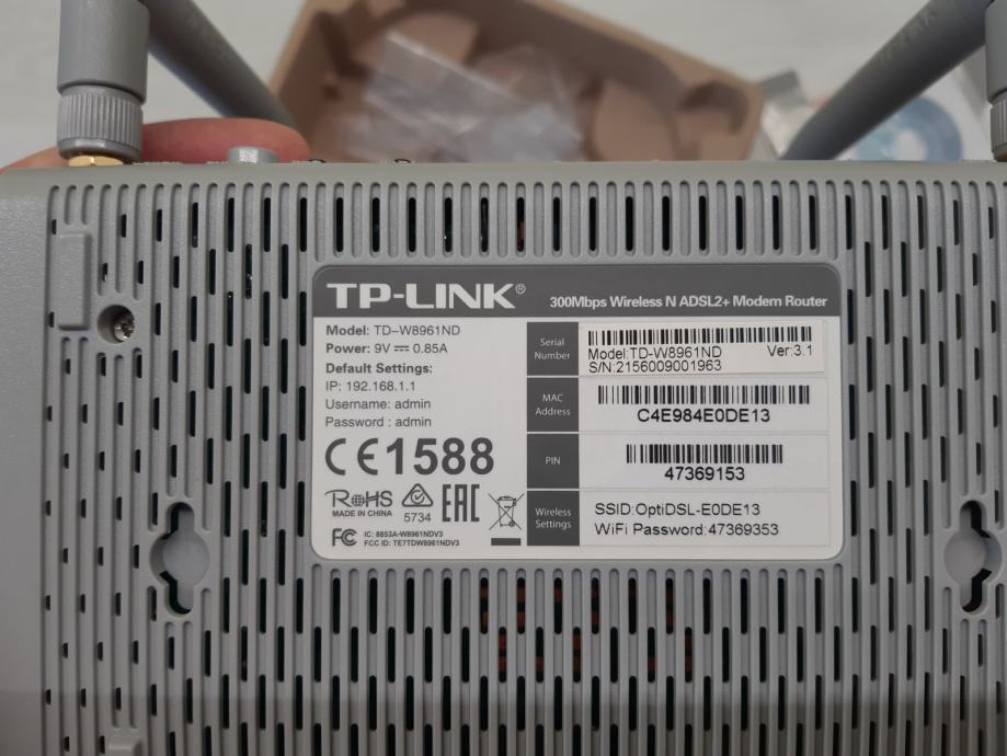 TP-LINK Wireless N ADSL2+ Modem, Router 300Mbps TD-W8961ND