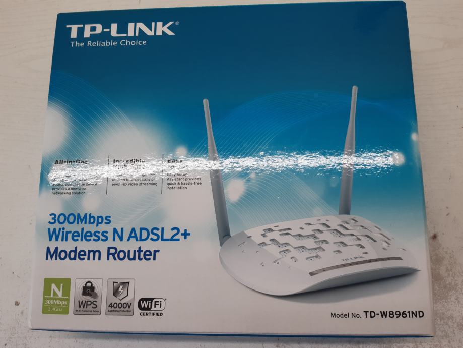 TP-LINK Wireless N ADSL2+ Modem, Router 300Mbps TD-W8961ND
