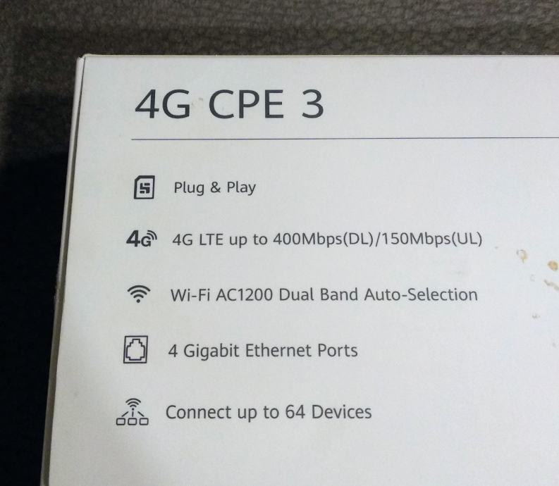 WI -FI RUTER 4G - CPE 3 Plug & Play 4G LTE WIFI