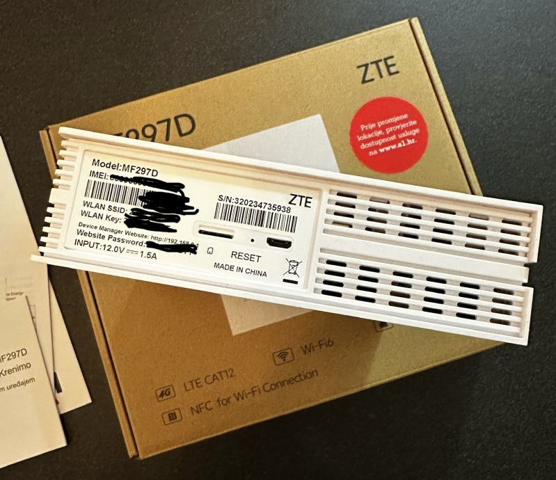 ZTE 4G MF297D router