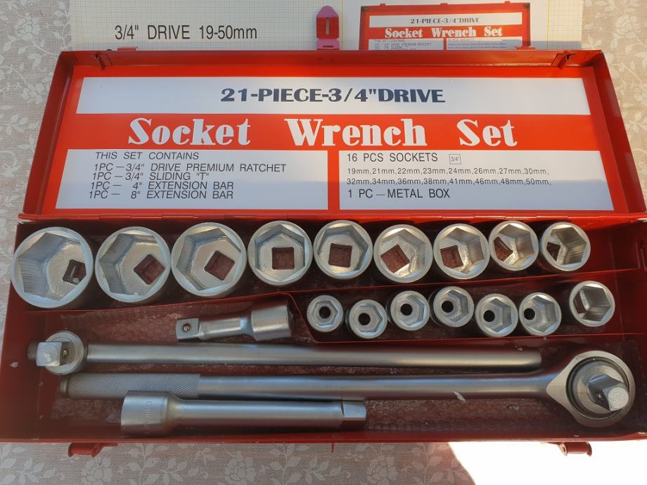 Velike Gedore 3/4 cola 21 dijelni komplet