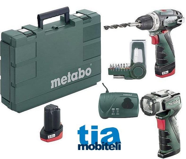 METABO POWERMAX BS SET SA LAMPOM, DODATNOM BATERIJOM I ODVIJAČIMA