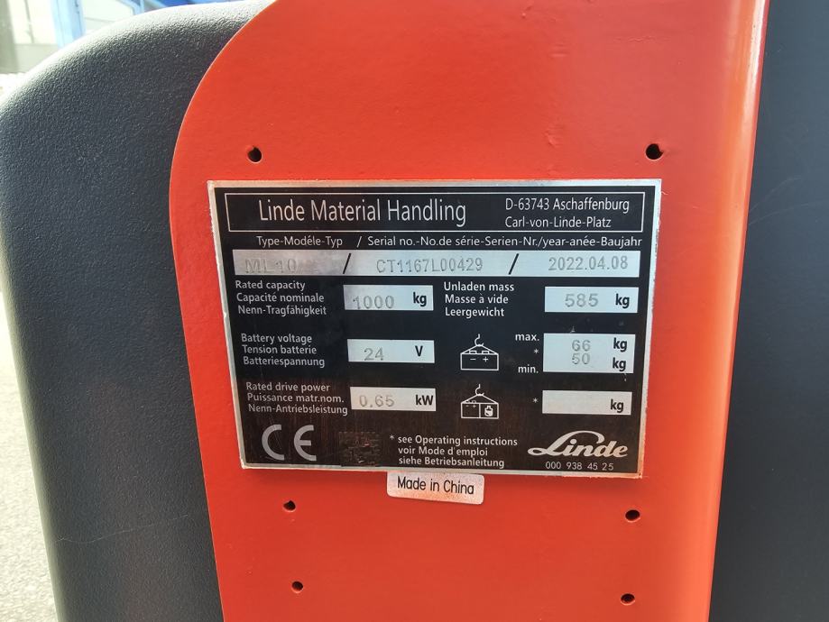 VILIČAR LINDE ML10, 2022 GOD.