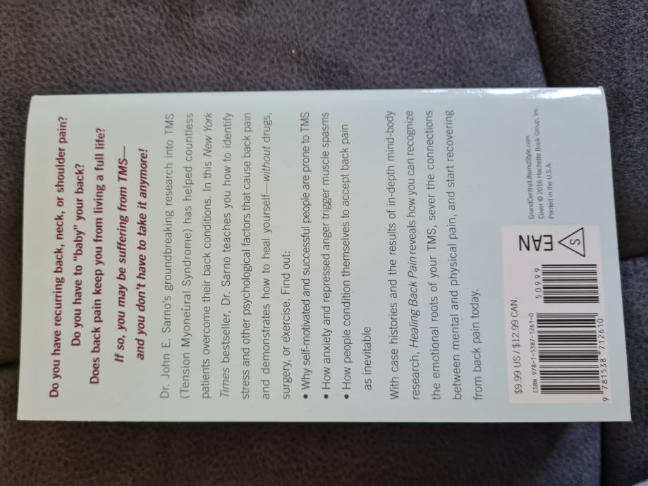 John E. Sarno MD Healing Back Pain: The Mind-Body Connection