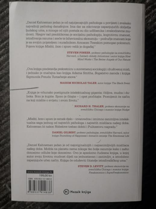 Misliti, brzo i sporo - Daniel Kahneman