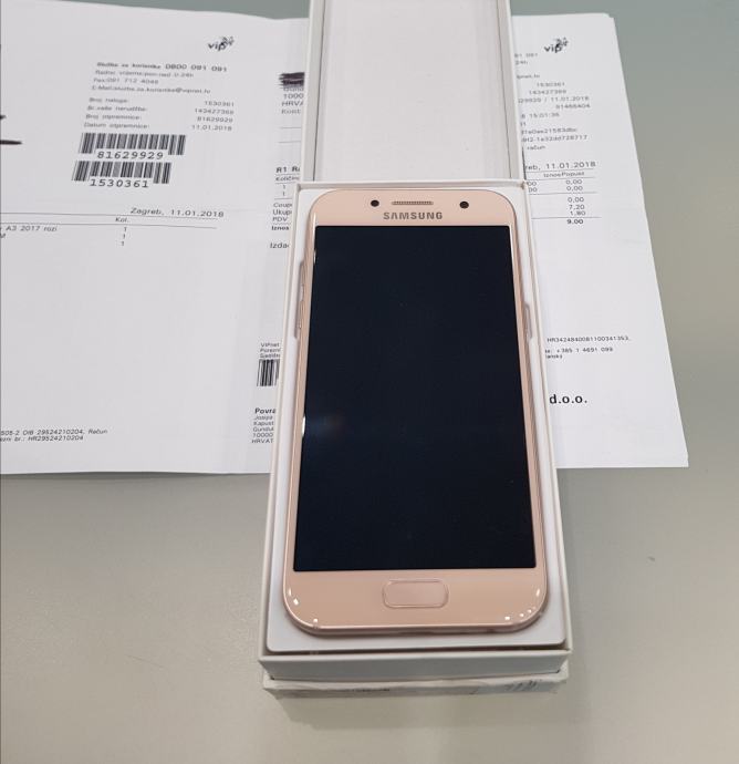 SAMSUNG GALAXY A3 2017, ROZA (PEACH BOJA), NOVO, R1, RATE, POVOLJNO!