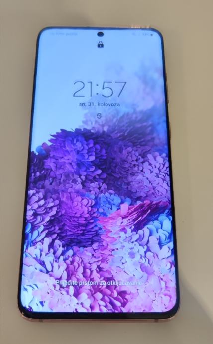 Samsung Galaxy S20, rozi, ekran bez oštećenja, očuvan