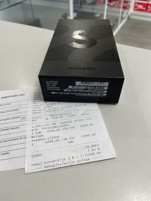 Samsung Galaxy S22 , NOVO, GARANCIJA, R1 račun