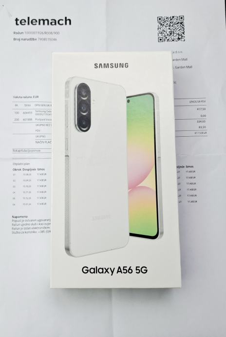 SAMSUNG GALAXY A56 5G WHITE 8/256GB NOVO ZAPAKIRANO