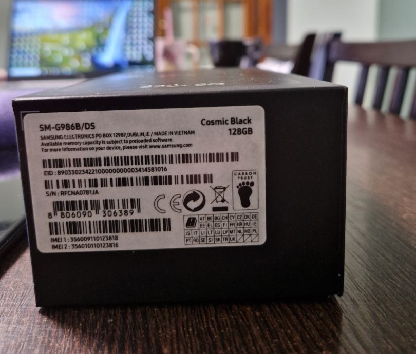 Samsung Galaxy S20+ plus 5G 128GB dual sim (SM-G986B/DS) Cosmic Black