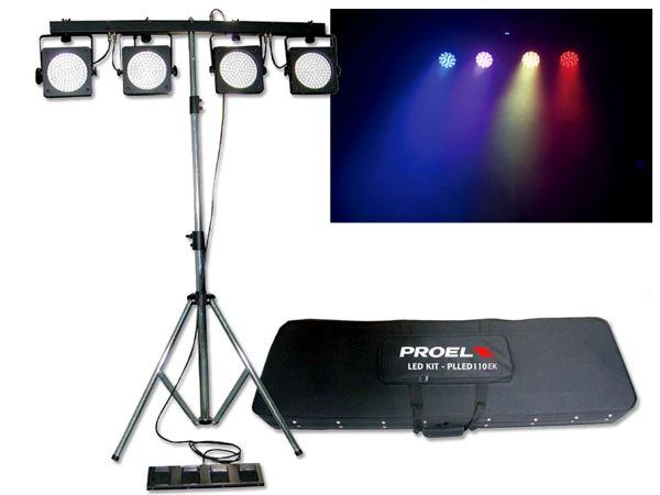 Light show PROEL PLLED110EK kit 4 led RGB / 2kom.