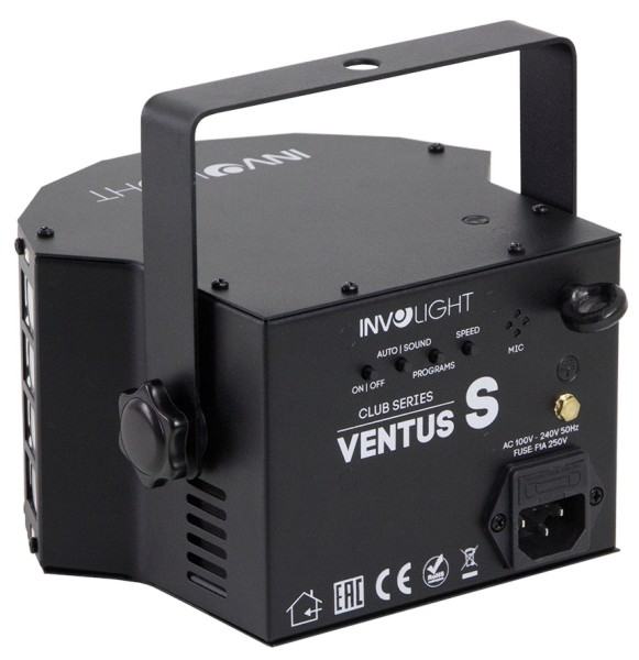 Involight Ventus S - light effect, 3x3 W RGB LEDs, 14 x 0.5 LED strobe