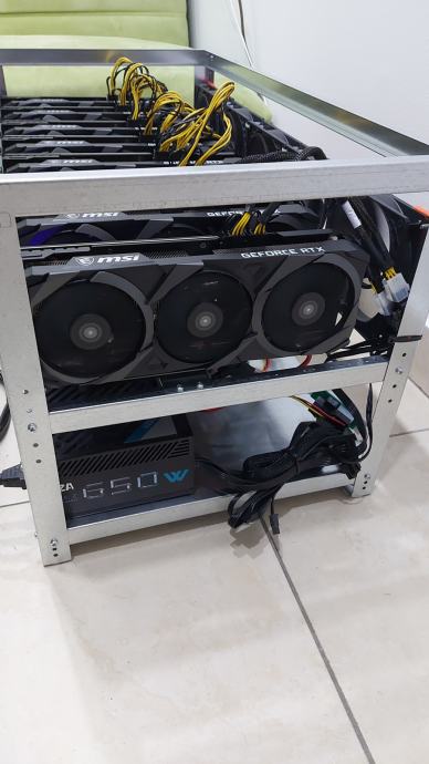Mining rig 650 Mhs NOVO 8x Nvidia 3070TI - Ethereum mining - MSI RTX