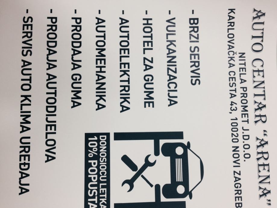 Auto servis Auto centar Arena u Novom Zagrebu