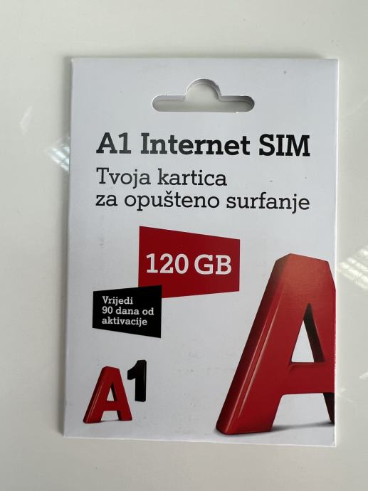 A1 Internet SIM kartica na bonove sa 120GB 3mj. NOVO R1 RAČUN S PDV
