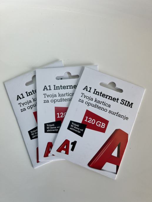 A1 Internet SIM kartica na bonove sa 120GB 3mj. NOVO R1 RAČUN S PDV