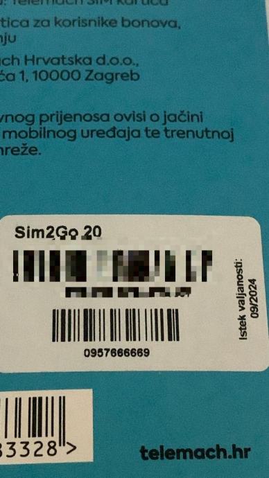 Telemach SIM2GO broj lako pamtljiv, 0957666669