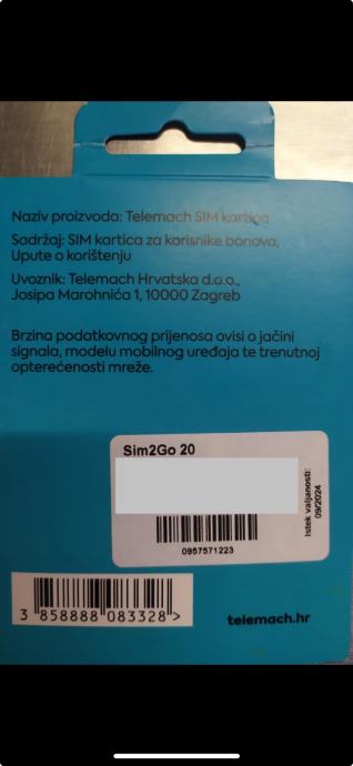 Telemach SIM2GO broj lako pamtljiv, 095-757-1223