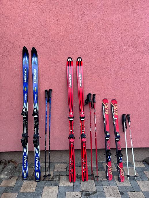 Skije i štapovi-razne vrste-komplet