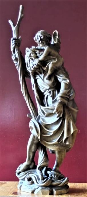 skulptura Sveti Kristofor i Nevis - drvo tise