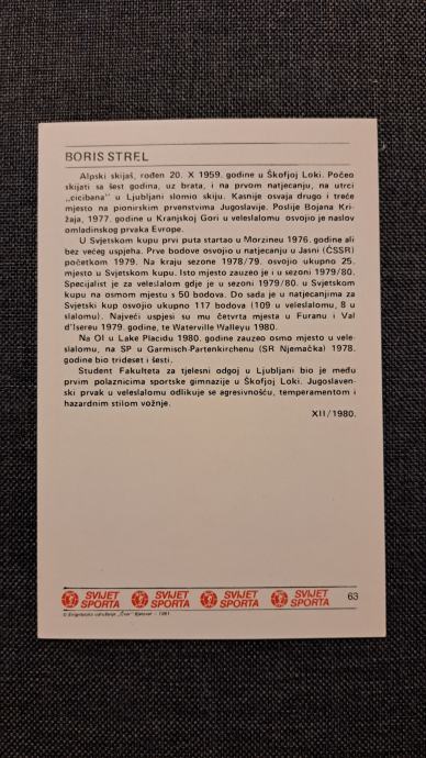 744. Kartica Svijet sporta - Boris Strel