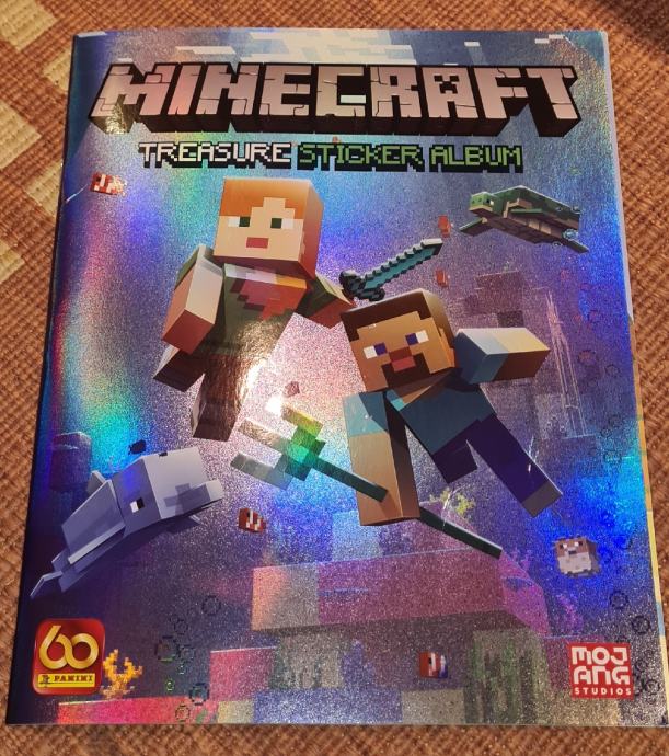 NOVO Album Minecraft Treasure Sticker Album, Panini