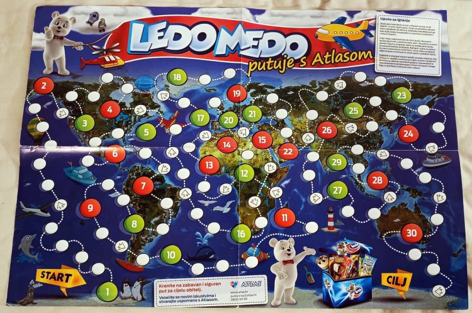 Ledo Medo putuje s Atlasom - poster/igra sa sličicama prazan