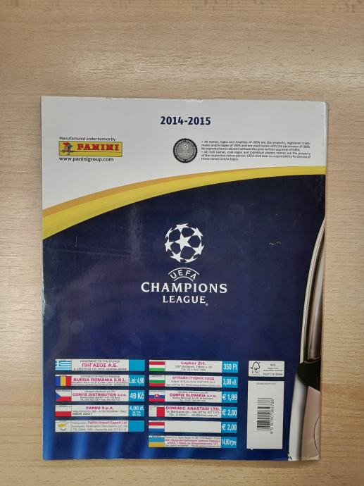 PANINI CHAMPIONS LEAGUE 2014/2015 PRAZAN ALBUM