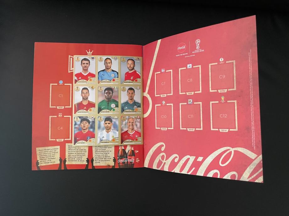 Panini WC Russia 2018 GOLD swiss set + album + Coca-Cola set
