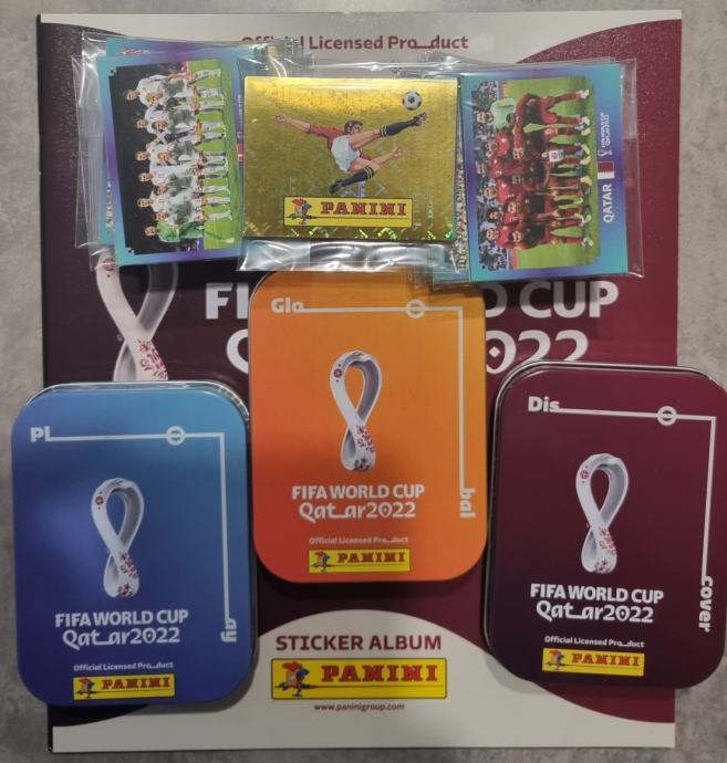 Qatar 2022 PLAVI SET Album, slicice i 3 metalne kutijice