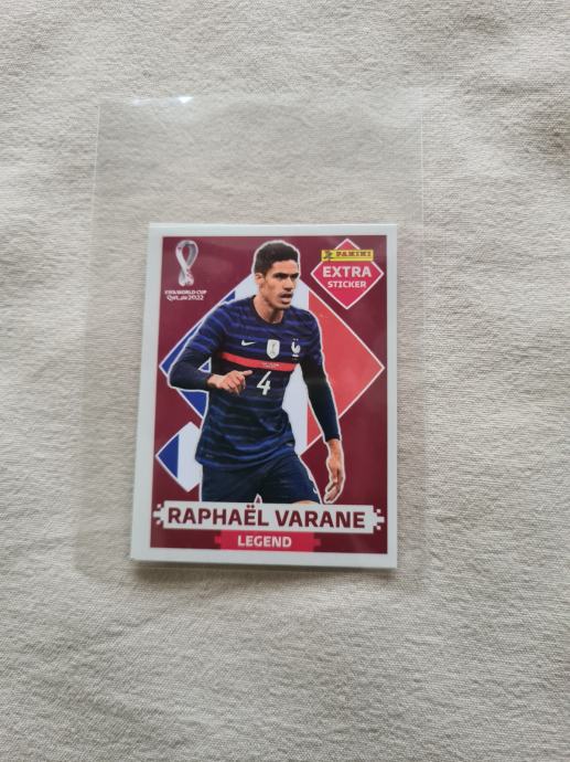 Raphael Varane Extra sticker Panini Qatar 2022