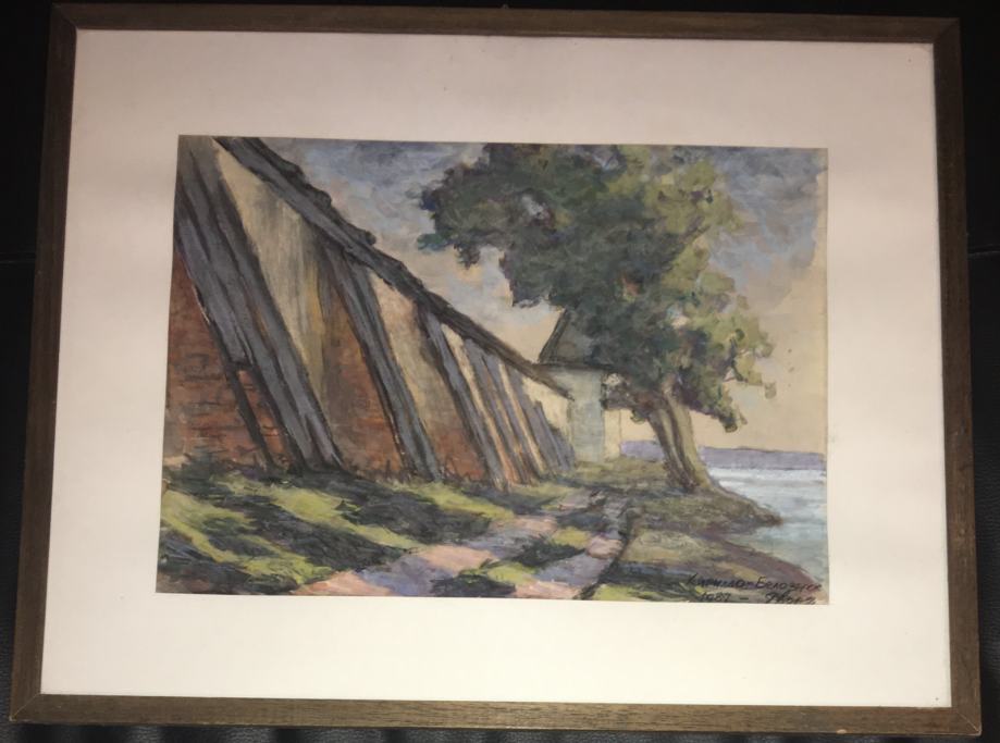 Akvarel - ruski slikar - Manastir Kirillo Belozersky - 54x44cm