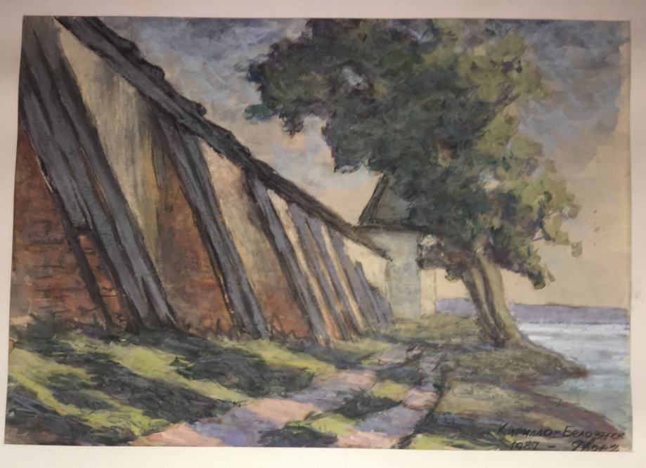 Akvarel - ruski slikar - Manastir Kirillo Belozersky - 54x44cm