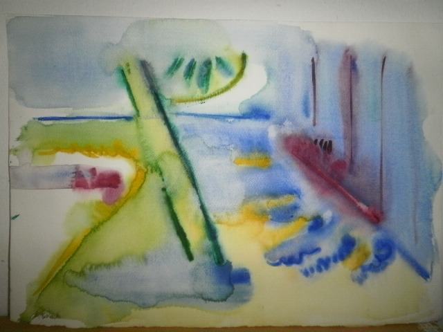 ANA SCHAUB POTOK 4. akvarel 35 x 50 cm