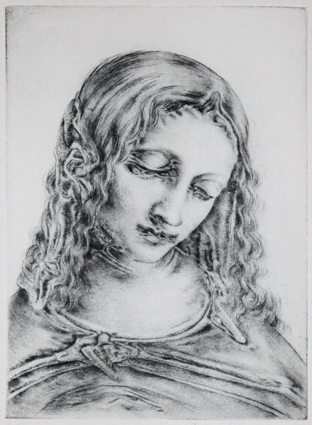 Dimitrije Popović Omagio Leonardo suha igla 23x20cm 1981