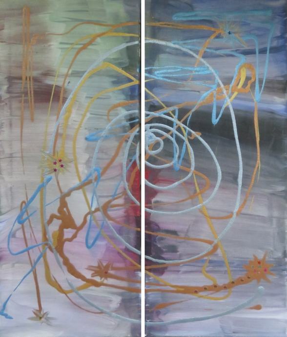 Diptih apstakt - akril na platnu