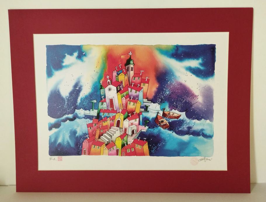 Domenico Gonzi - grafika s potpisom i žigom autora - NOVO • ORIGINAL