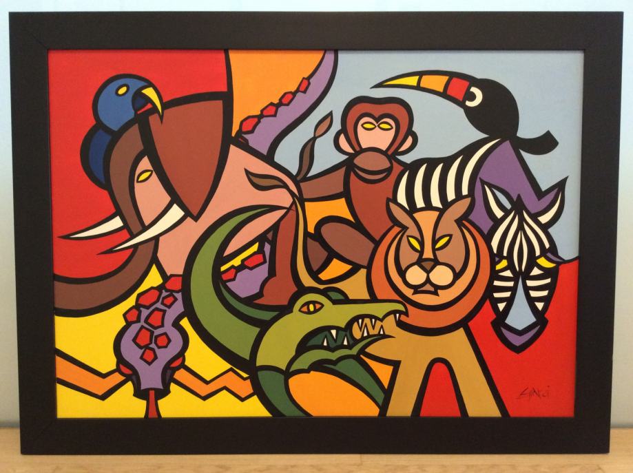 Domenico Gonzi ZOO ulje na platnu 100x70 cm