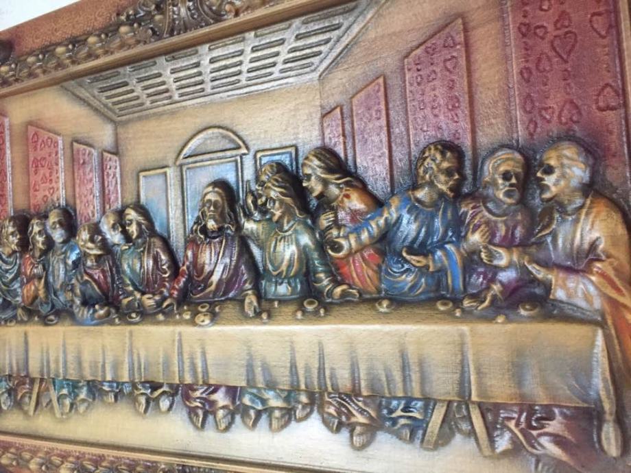 Drvorez Poslijednja večera 90x55 cm