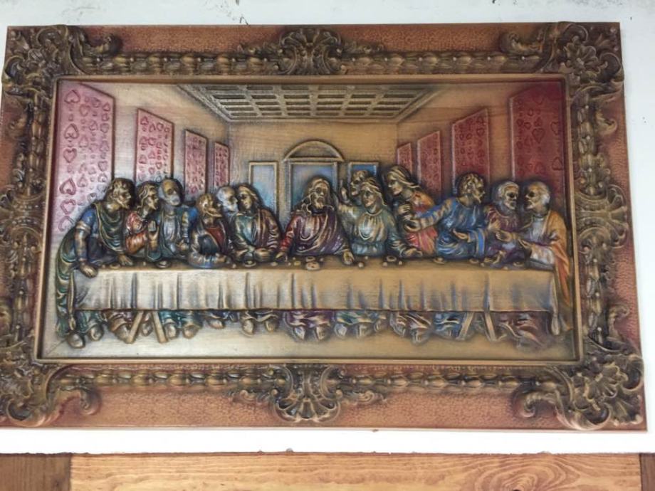 Drvorez Poslijednja večera 90x55 cm