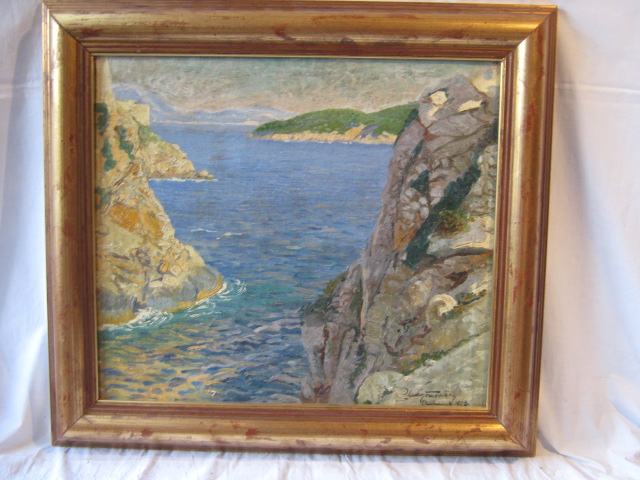 DUBROVNIK 1923 SLAVKO TOMERLIN ULJE NA PLATNU 69X64 54X51 CM